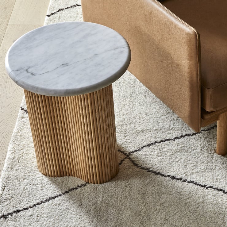 Artie Wave Ripple Side Table Natural – the design library